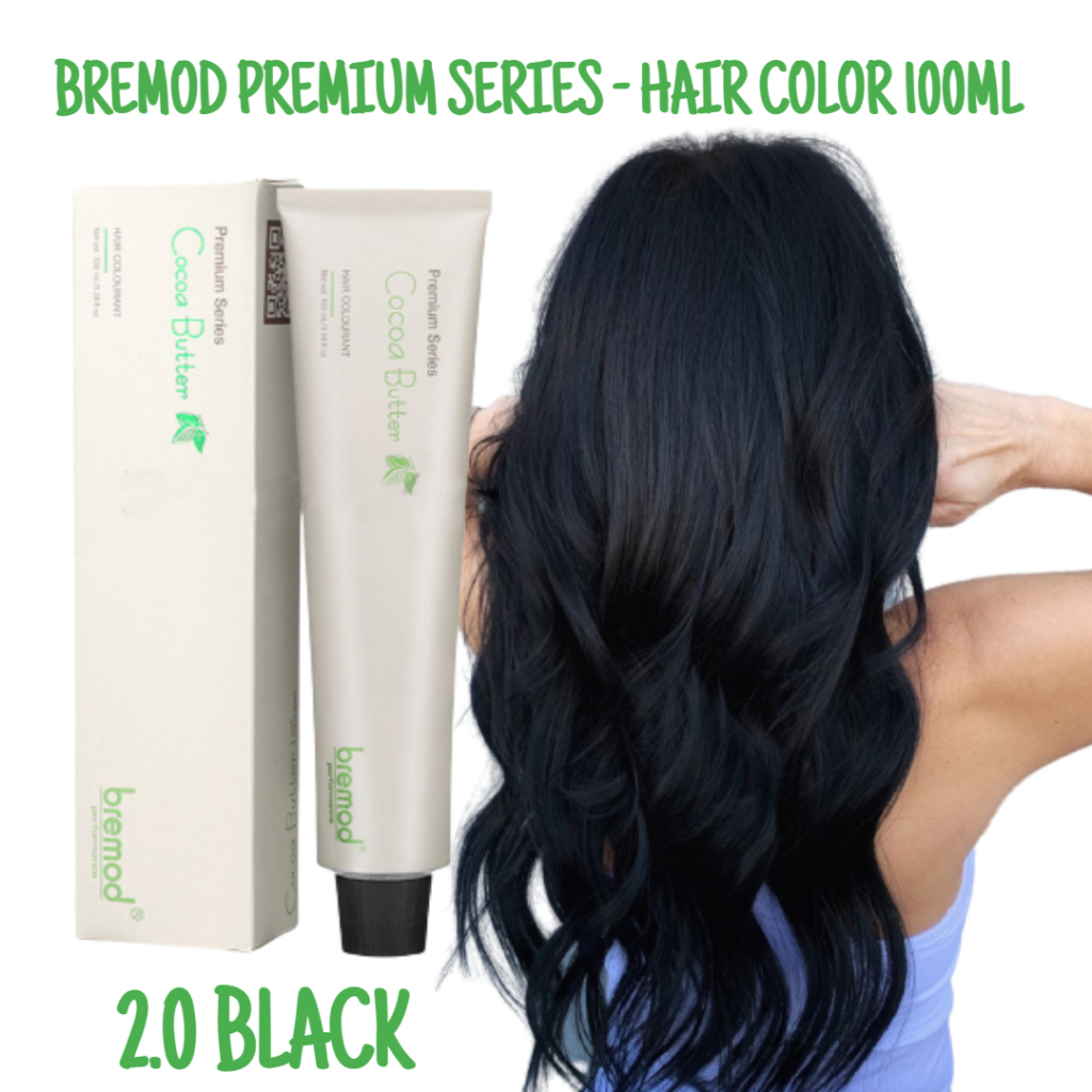 BREMOD PREMIUM COCOA BUTTER HAIR COLOR 2.0 BLACK (100ML) | Shopee ...