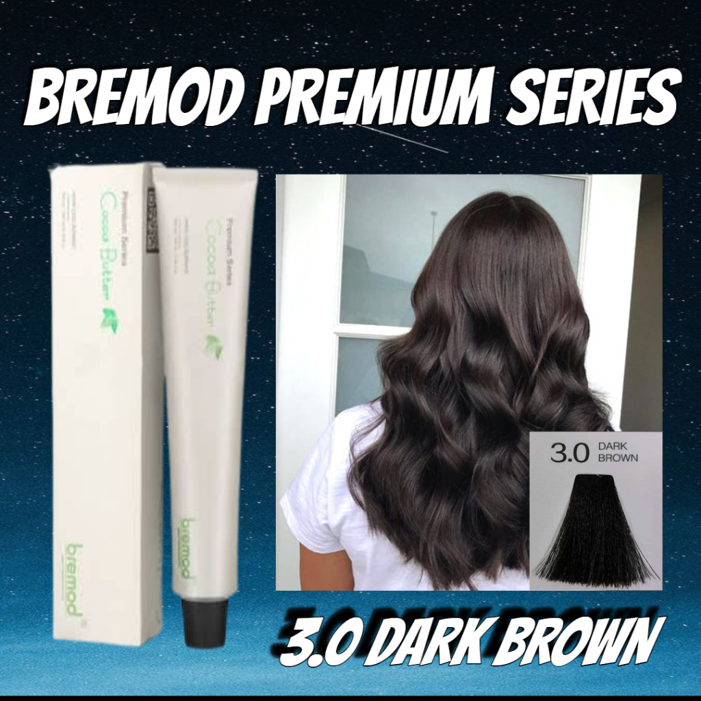 BREMOD PREMIUM COCOA BUTTER HAIR COLOR 3.0 DARK BROWN (100ML) | Shopee ...