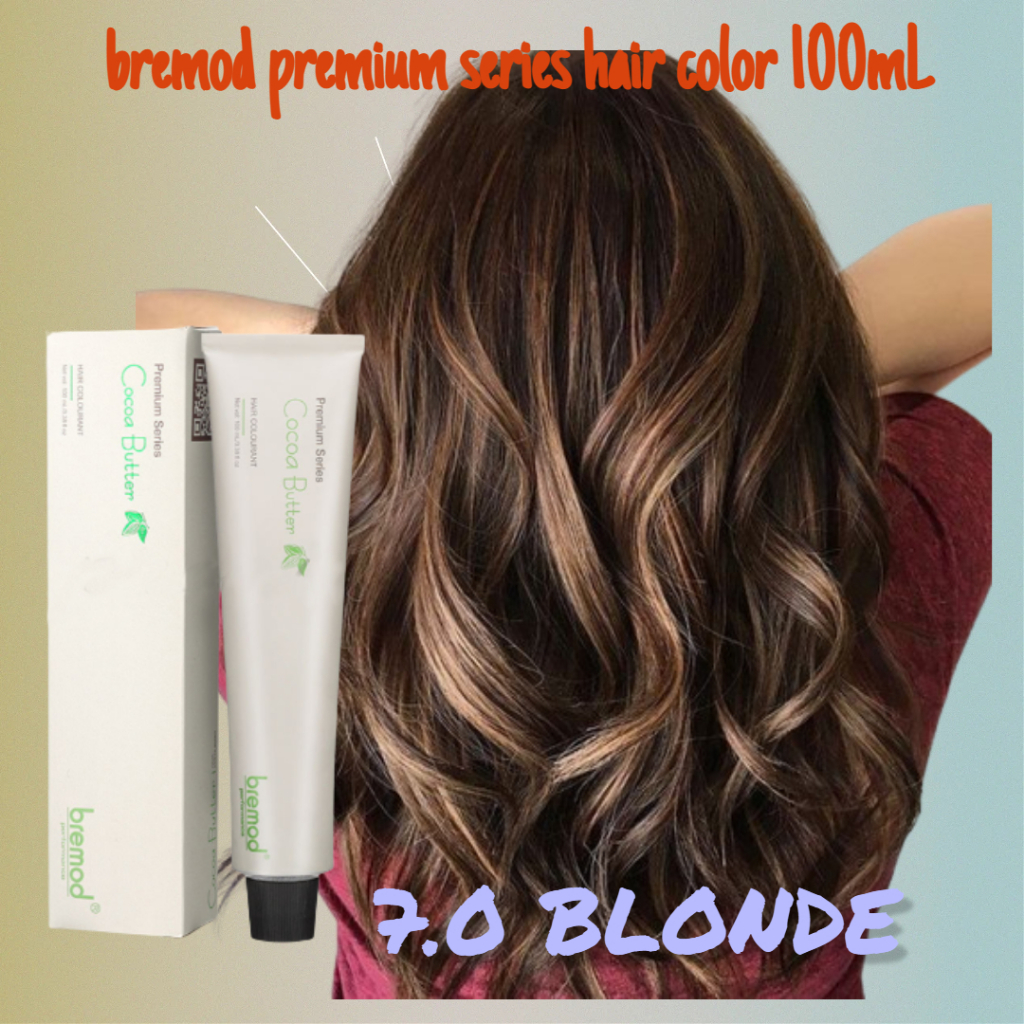 BREMOD PREMIUM COCOA BUTTER HAIR COLOR 7.0 BLONDE (100ML) | Shopee ...