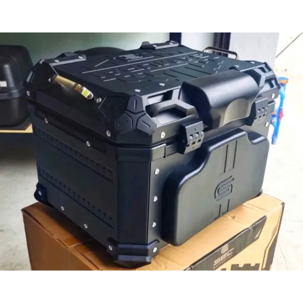 Newly SEC Alloy Top Box (Black Shadow) 45 Liters With Bracket | Shopee ...