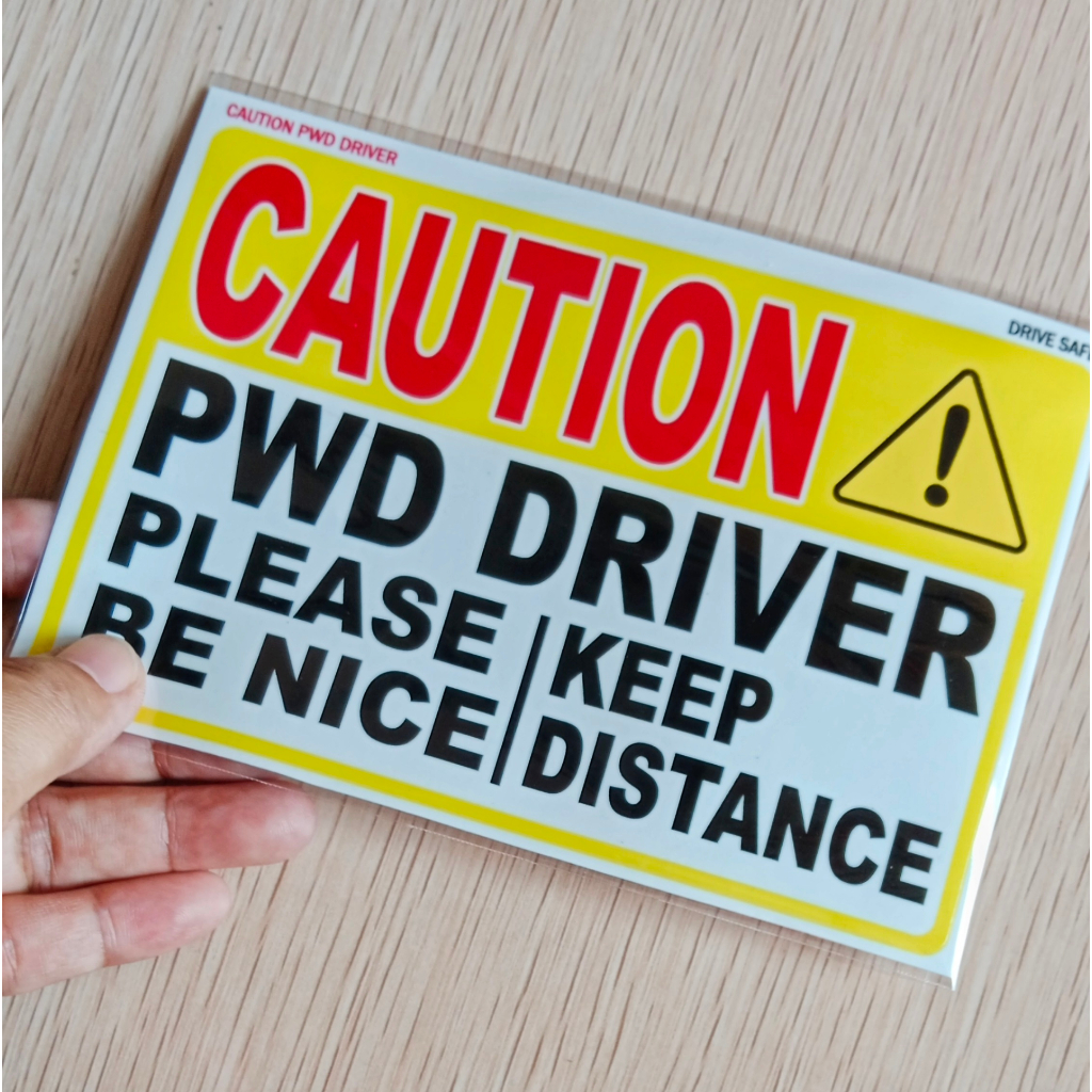 Caution PWD Driver Waterproof Vinyl Stickers | Shopee Philippines