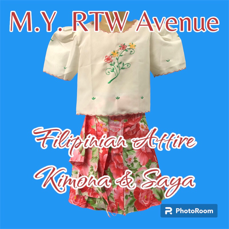 Filipiniana Attire Kimona & Saya (Set / Sold Separately) | Shopee ...