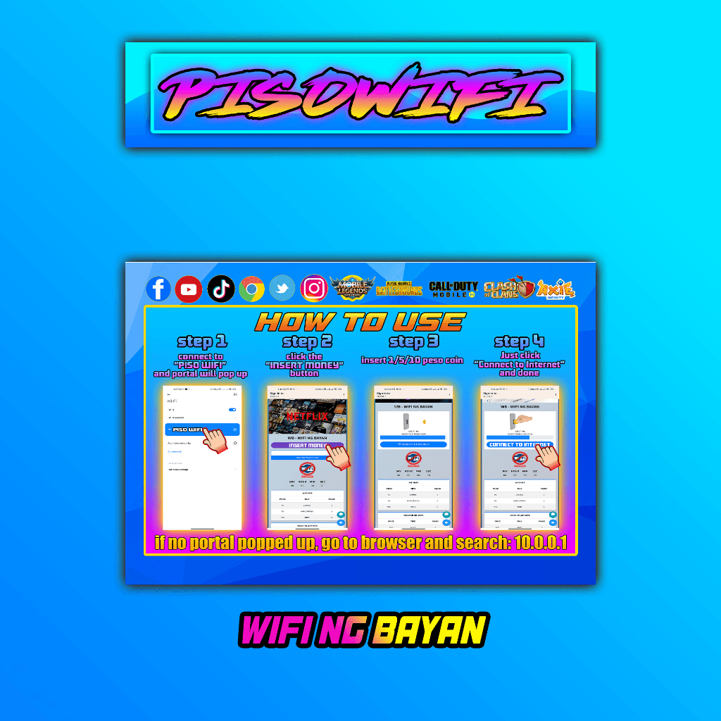 WIFI VENDO STICKERS INSTRUCTION/ GUIDE HOW TO CONNECT LPB ADO PISOFI ...