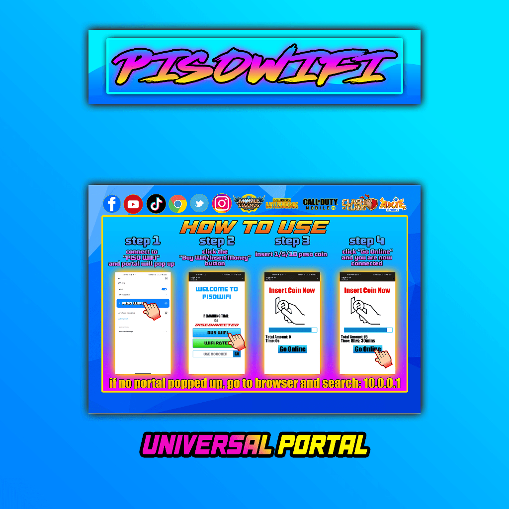 WIFI VENDO STICKERS INSTRUCTION/ GUIDE HOW TO CONNECT LPB ADO PISOFI ...