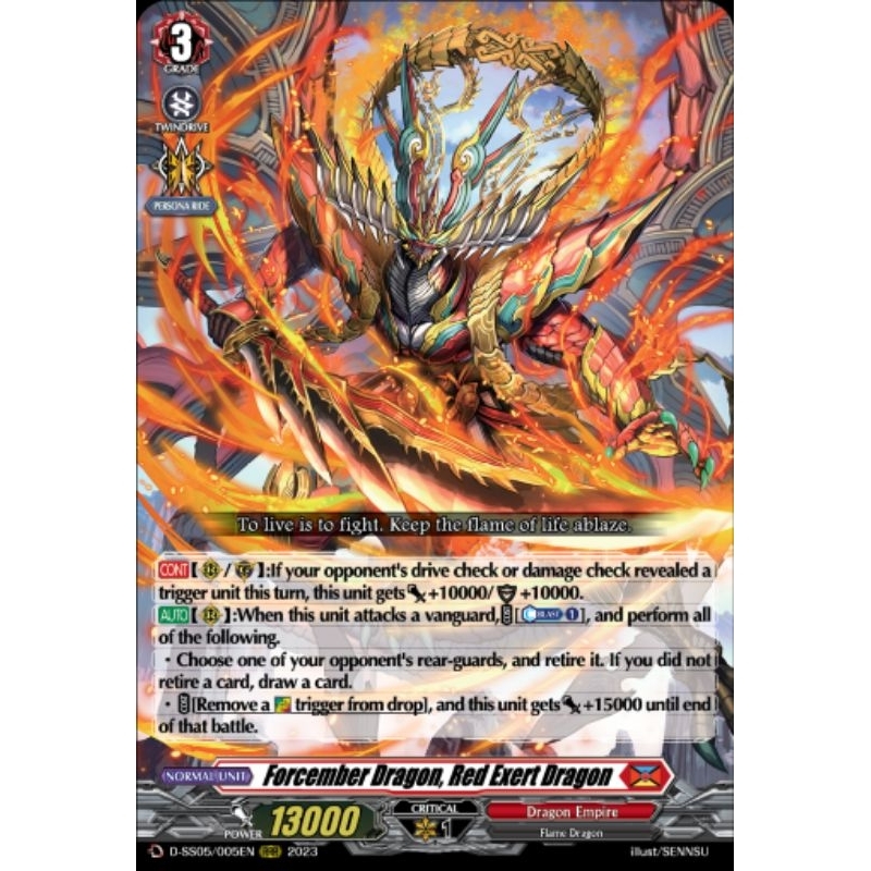 DSS05 RRR Forcember Dragon, Red Exert Dragon Cardfight vanguard ...