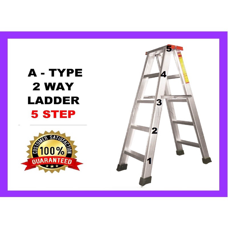 FOLDABLE A-TYPE ALUMINUM LADDER 5 STEPS, 6 STEPS ,7 STEPS, 8 STEPS ...