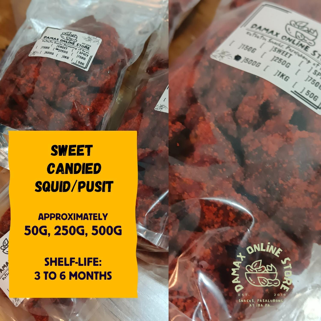 Sweet Candied Pusit (Squid) Kutkutin Snacks and Pasalubong | Shopee ...