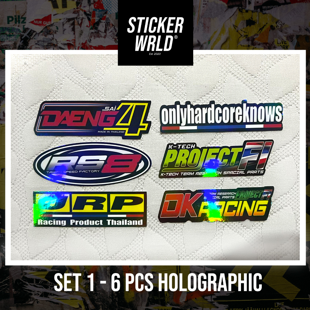 6 pcs Thai Motorcycle Sticker Hologram | Shopee Philippines