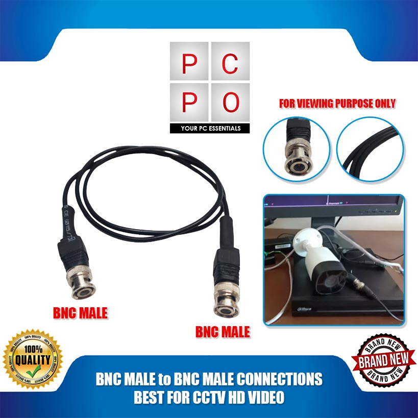 PC PO BNC MALE to BNC MALE CONNECTIONS, BEST FOR CCTV HD VIDEO | Shopee ...