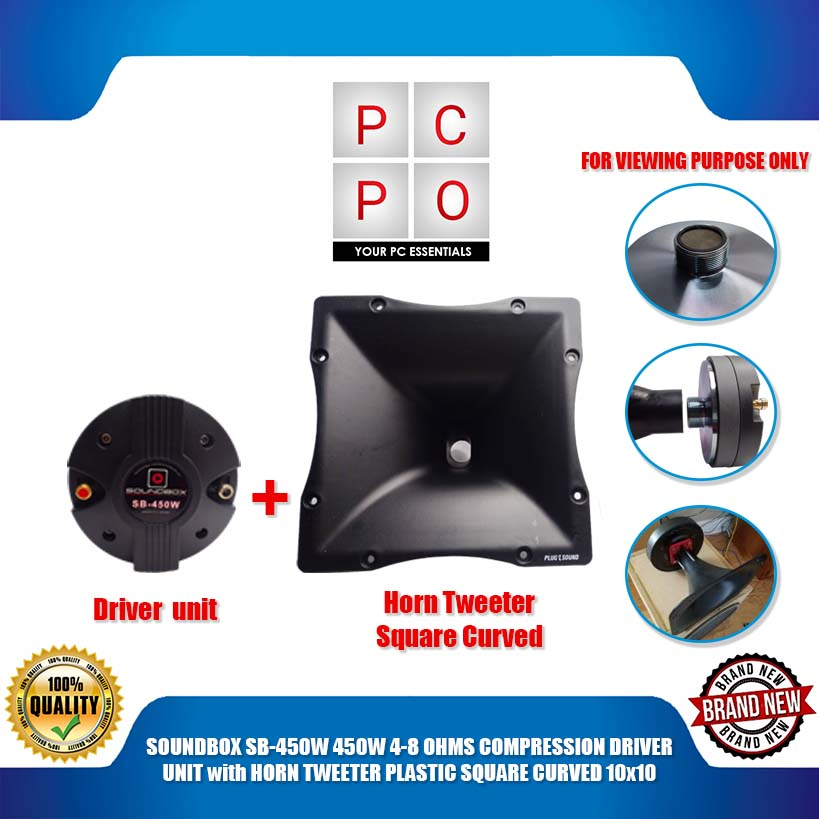 PC PO SOUNDBOX SB-450W 450W 4-8 OHMS COMPRESSION DRIVER UNIT with HORN ...