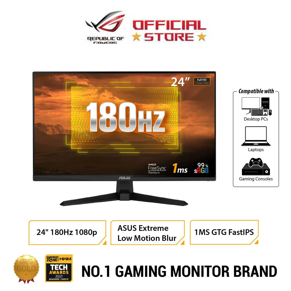 Asus VG249Q3A 24" FHD 180Hz 1ms Fast IPS Technology FreeSync Premium ...