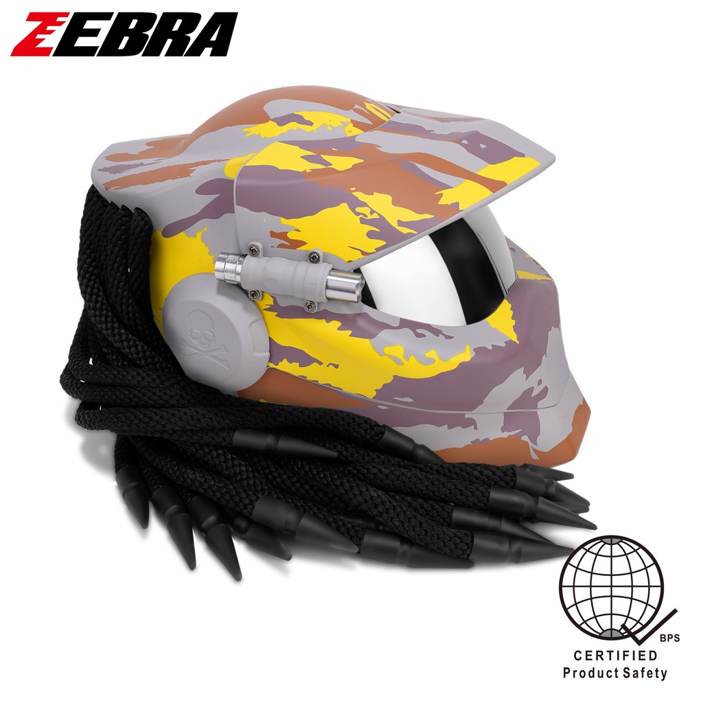 ZEBRA Motorcycle Helmets Open Face YM-211 PREDATOR Modular Motor Helmet ...