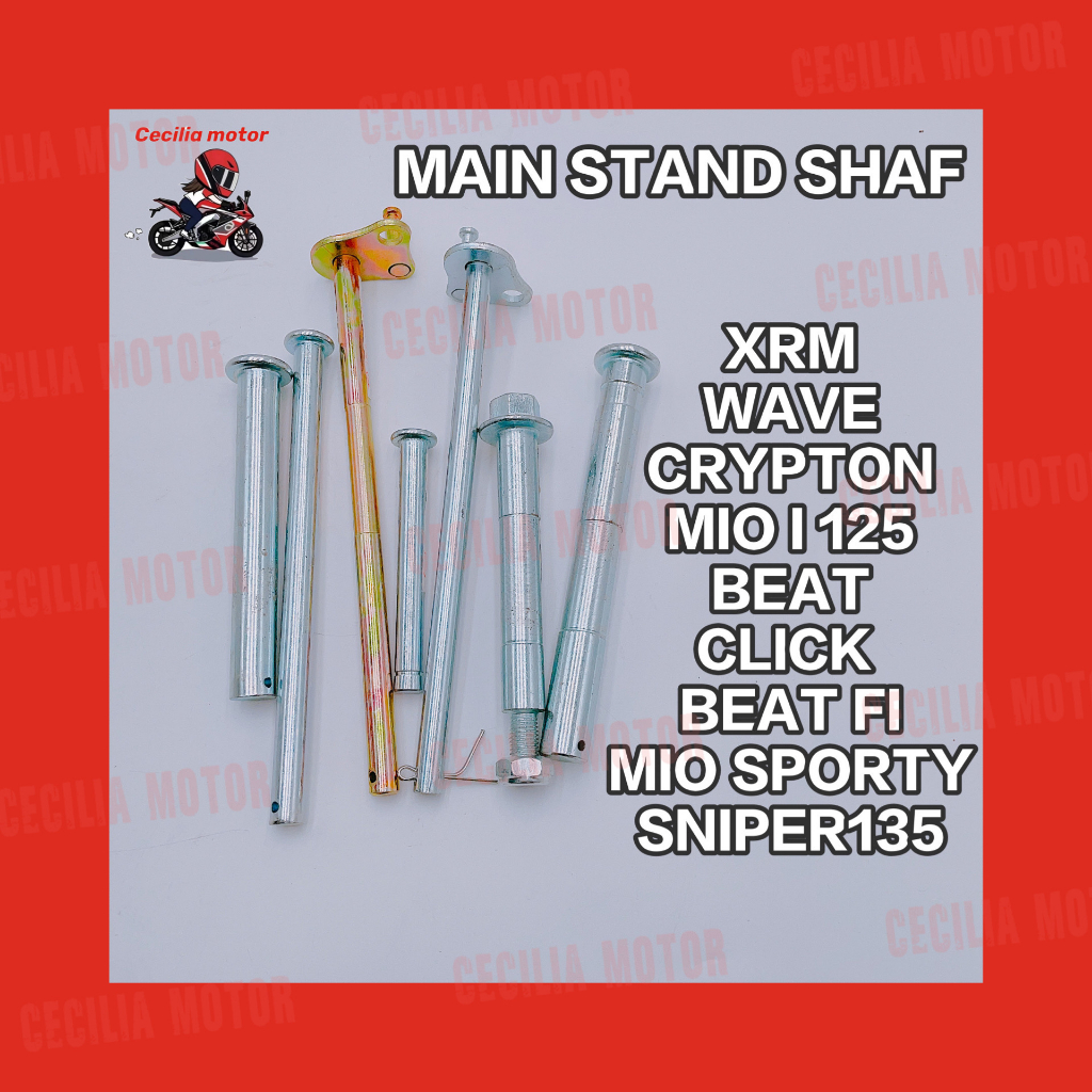 MOTORCYCLE PARTS MAIN STAND SHAFT XRM/WAVE/CRYPTON/MIO 125/BEAT FI/BEAT ...