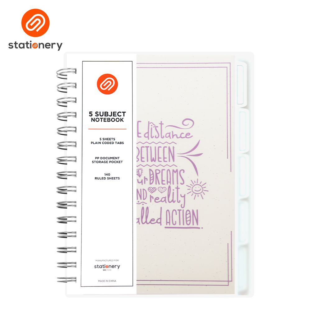 5 Subject Notebook with Pouch - Stamping | Shopee Philippines