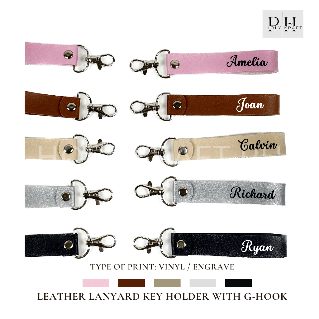 Customized Leather Lanyard Key Holder with G-Hook / Keychain ...