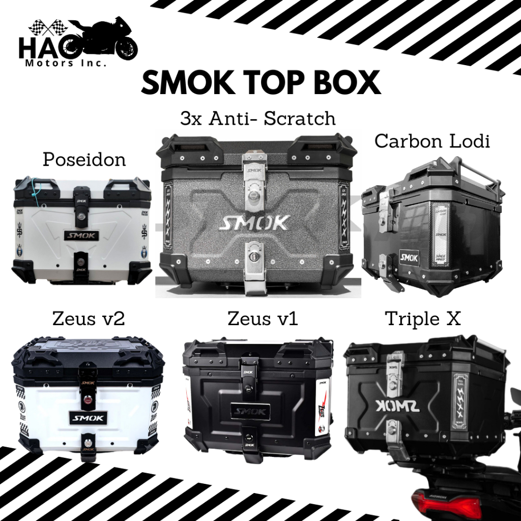 45L TOP BOX POSEIDON/ ZEUS/ CARBON LODI/ POIZON WITH BACKREST AND BASE ...