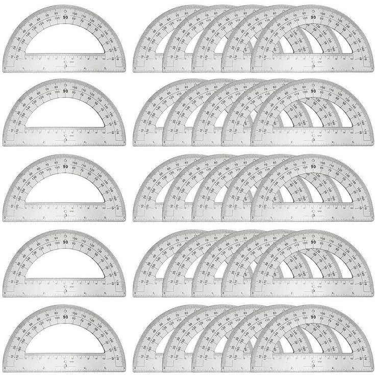 Plastic 180 Degrees Protractor for Angle Measurement Rulers School ...