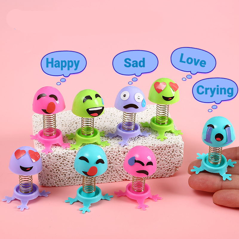 Jumping Spring Emojis Toys Hopping Shaking Head Dolls Press Head ...