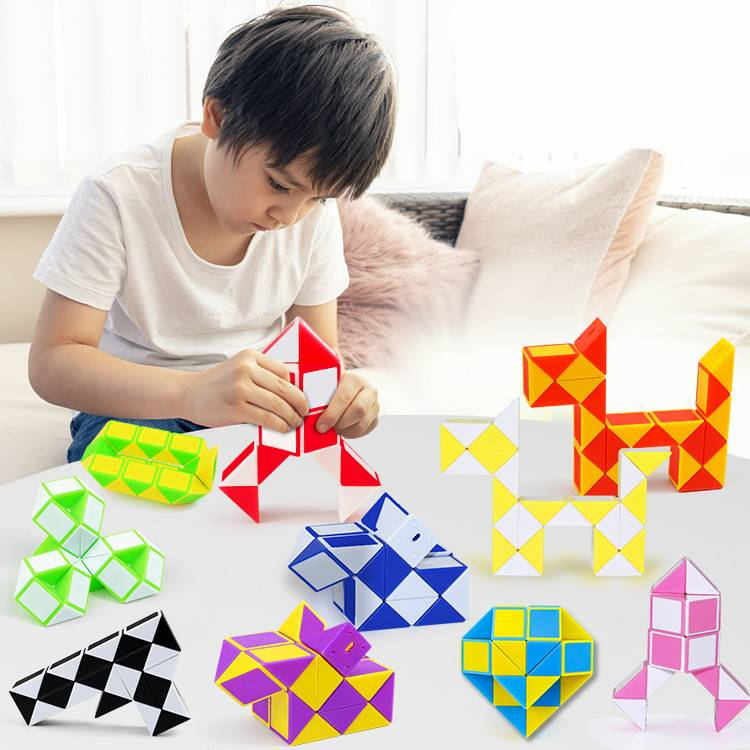 Snake Cube Puzzle Toys Ruler Puzzle Magic Ruler Cube Snake Twist Puzzle ...
