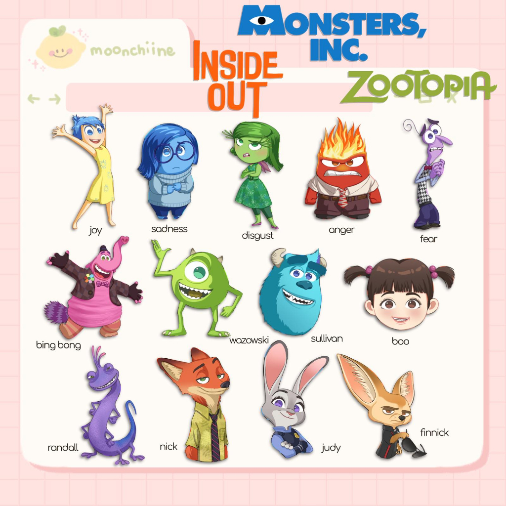 Zootopia, Monster Inc. & Inside out Waterproof Stickers / Sticker Bomb ...