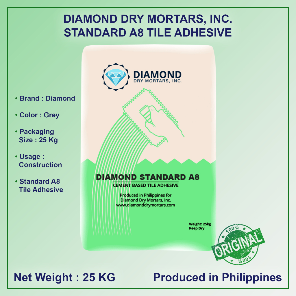 Diamond Standard A8 25KG Cement Based Tile Adhesive Dry Mortars, Inc ...