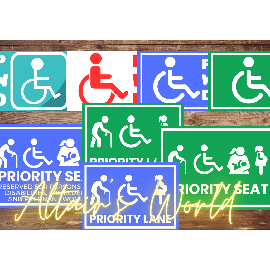 Priority Sticker Signage Priority Lane for PWD PRIORITY SEAT PWD CAR ...