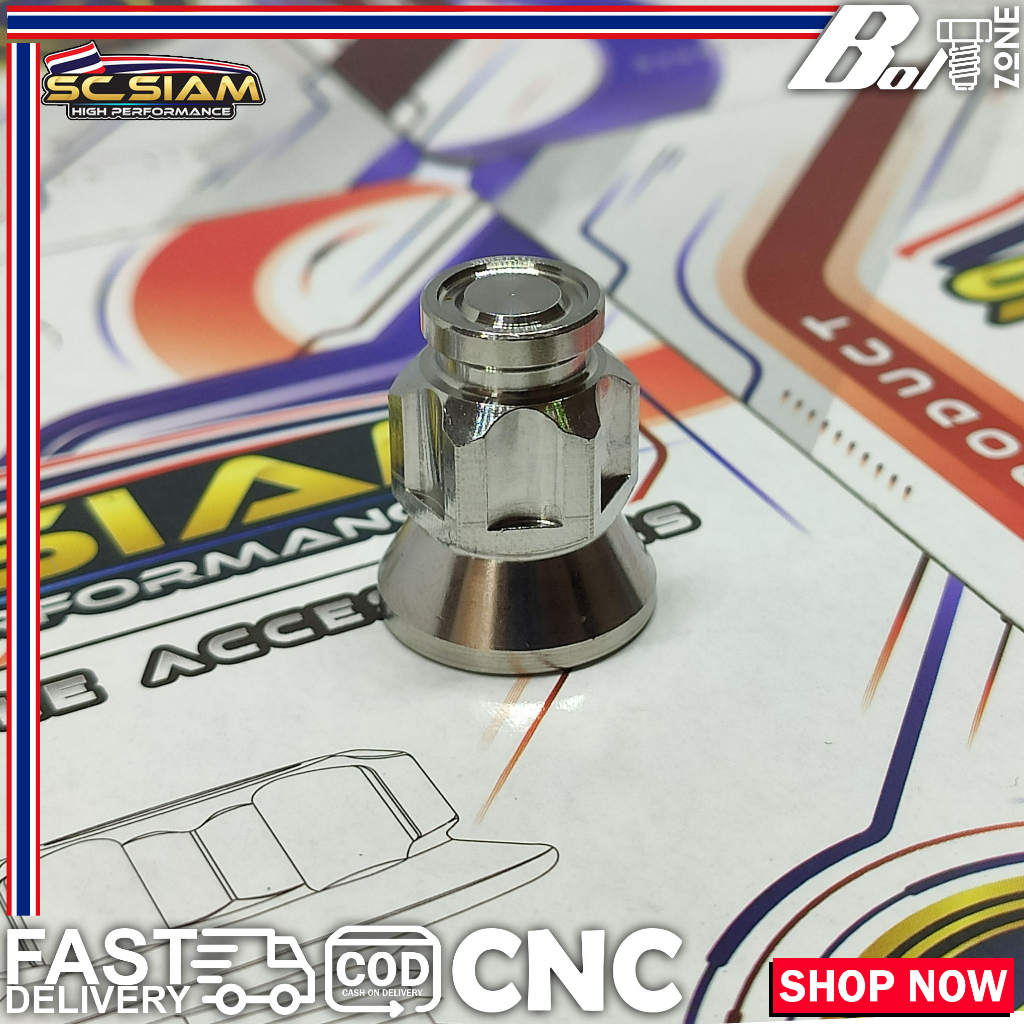 SC SIAM STAINLESS HEAD NUT CNC YAMAHA MIO SPORTY / WAVE 125 / SMASH ...