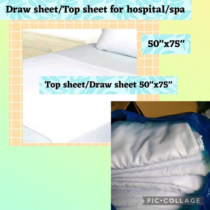 Draw sheet//Top sheet for hospital/spa 50"x75" | Shopee Philippines