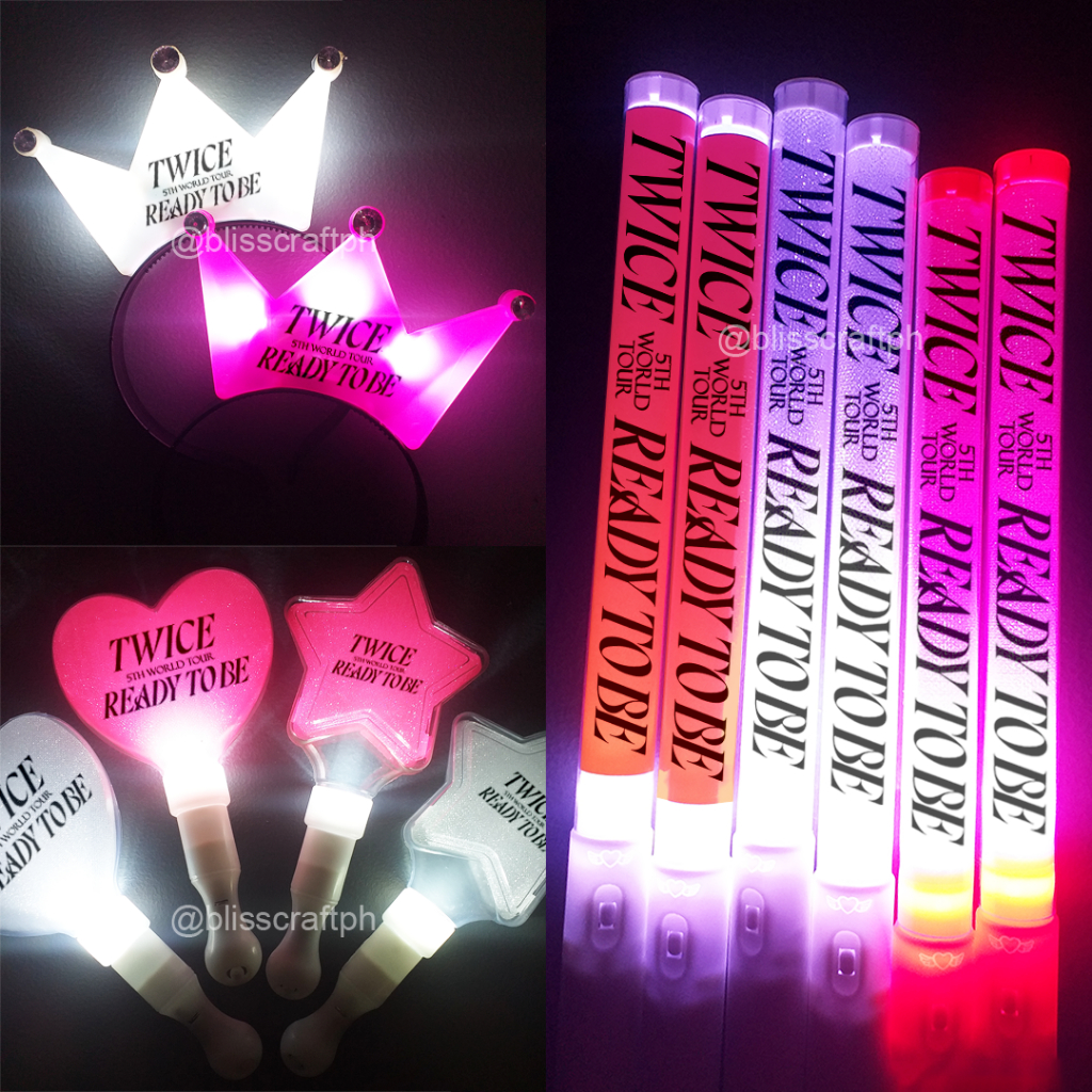 [COD] TWICE READY TO BE Light Stick Penlight LED Crown Headband Heart ...