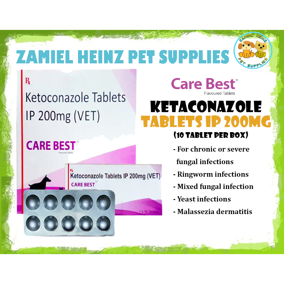 CARE BEST - KETOCONAZOLE Tablet IP 200mg for pets | 10 TABLETS per BOX ...