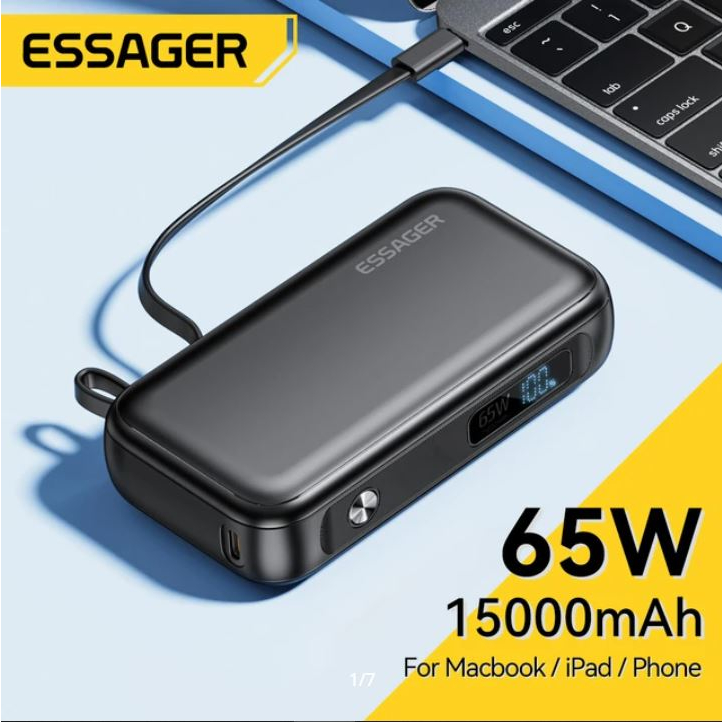 Essager 65W Power Bank 15000mAh With USB C Cable | Shopee Philippines
