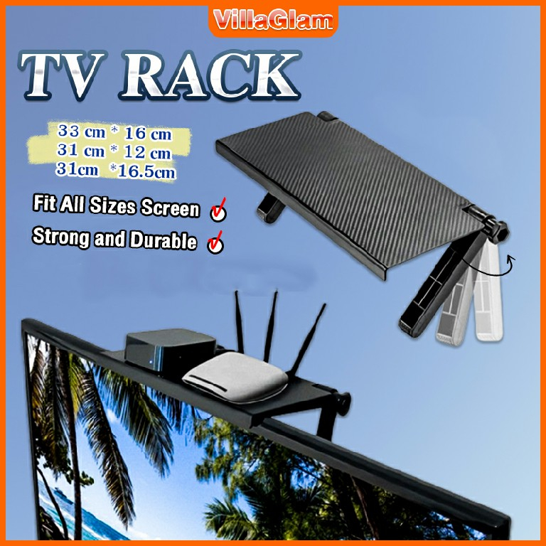 TV top shelf for cable box TV Router Holder Box Adjustable Rack Desktop ...