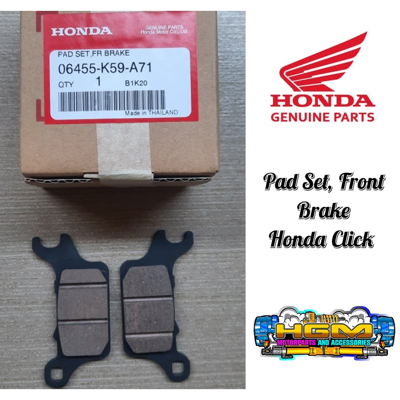 FRONT BRAKE PAD SET | GENUINE HONDA CLICK 125i/150i V2 125i V3 CLICK ...