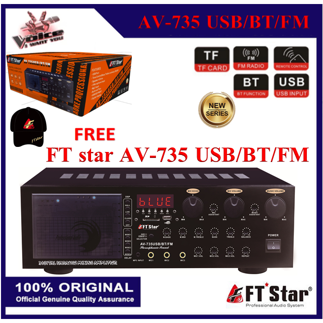 The FTstar's Amplifier AV-735 USB/BT/FM Amplifier Karaoke with USB and Bluetooth ( AV 735 USB/BT ...