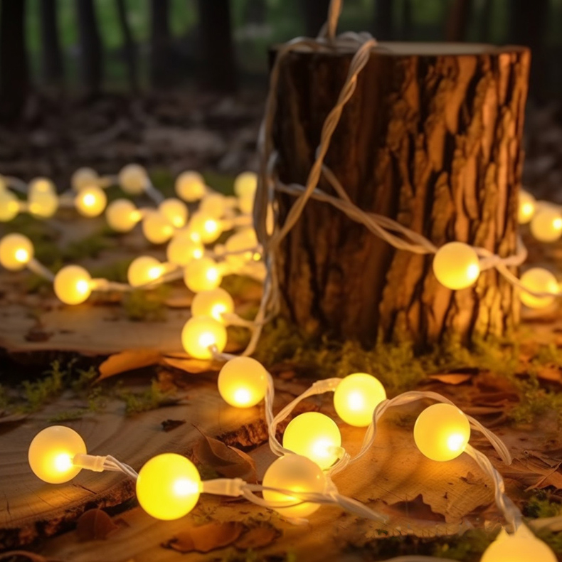 White Ball String Light Room Arrangement Festival Decoration Outdoor ...