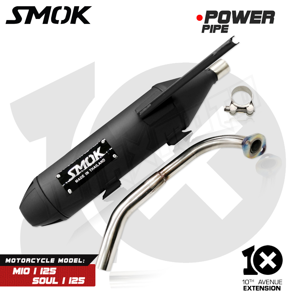 10THX SMOK Thailand Power Muffler Pipe for Mio Soul, Sporty, M3, Soul i ...