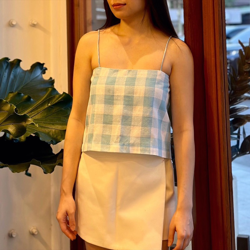 WILLOW Gingham Tank Top - Hem and Seam | Shopee Philippines