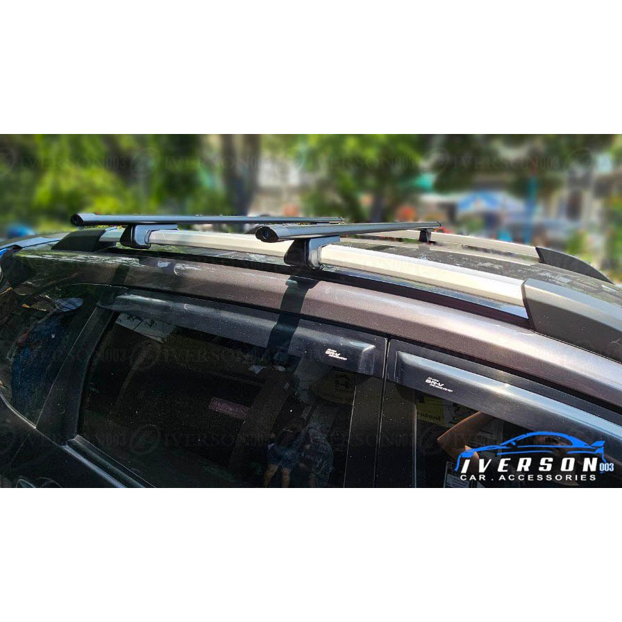 Black Universal Crossbar with Key installed in Honda BR-V 2016 to 2022 ...