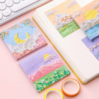 80 pcs oil painting notes landscape three-dimensional Charming loose ...