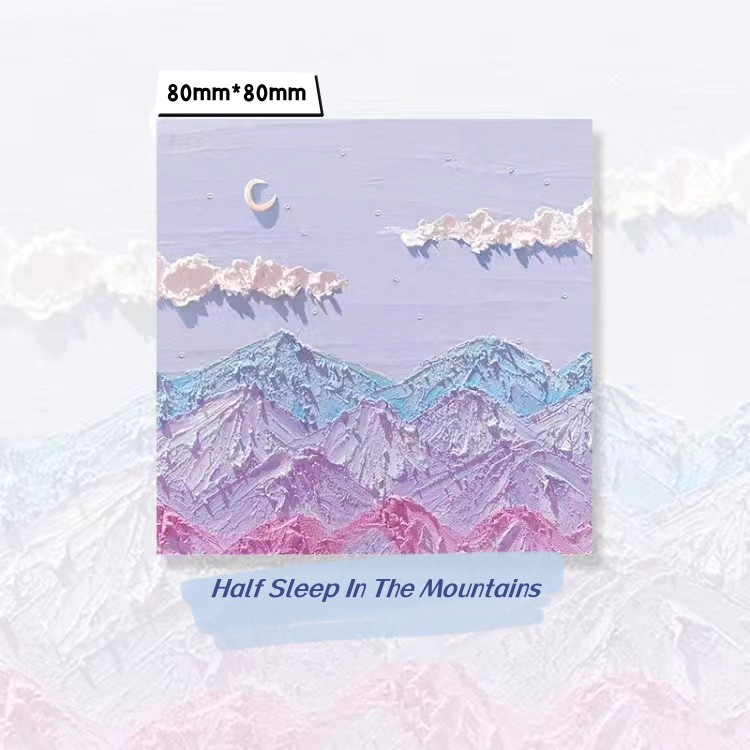 80 pcs oil painting notes landscape three-dimensional Charming loose ...