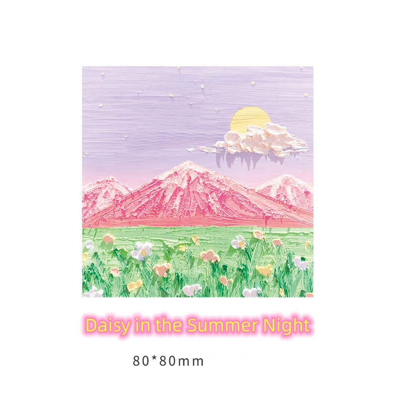 80 pcs oil painting notes landscape three-dimensional Charming loose ...