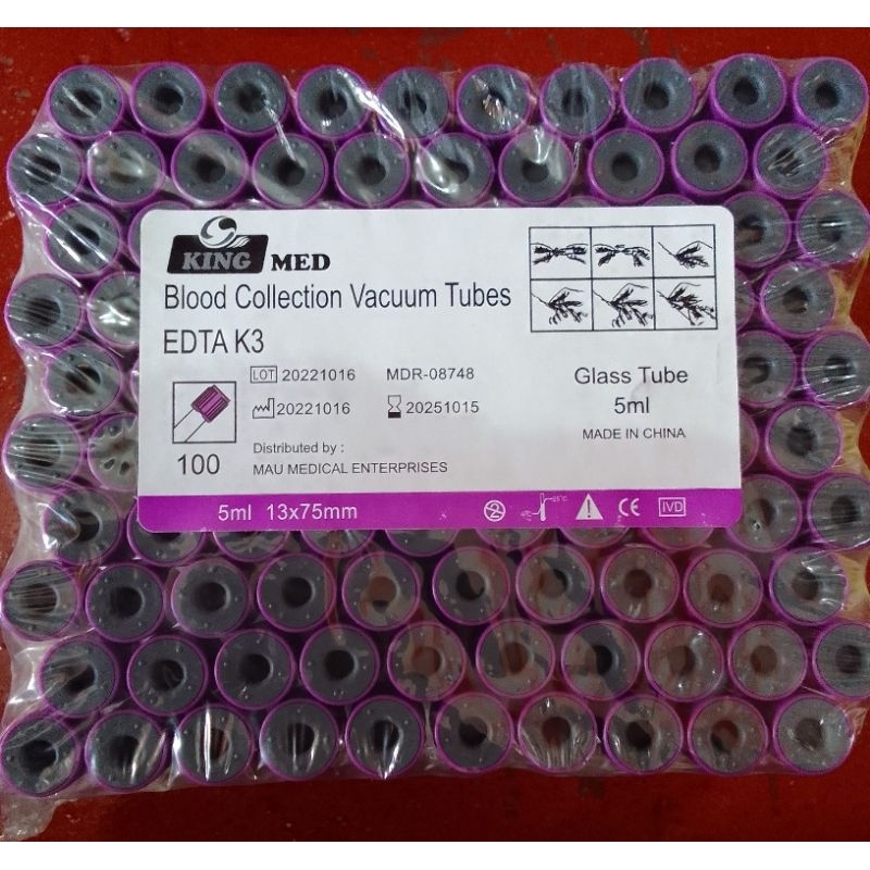 Blood Collection Vacuum Tubes EDTA K3 Glass Tube 5ml | Shopee Philippines