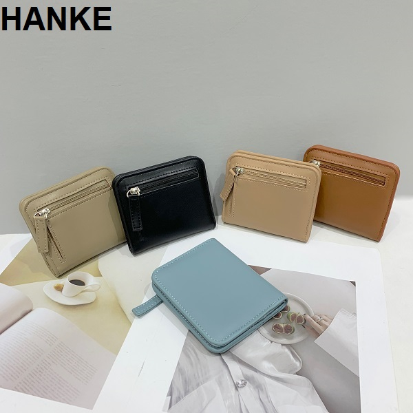 HANKE Short Slim Leather Wallet for Women with Cardslot Bifold Wallet ...