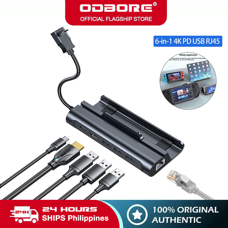 ODBORE Steam Deck Docking Station TV Stand 6 in 1 Hub Holder Dock 30 ...