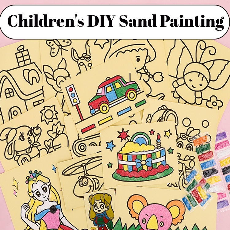 DIY Sand Art Coloring Creative Cartoon Sand Artist Toys for Children''s ...