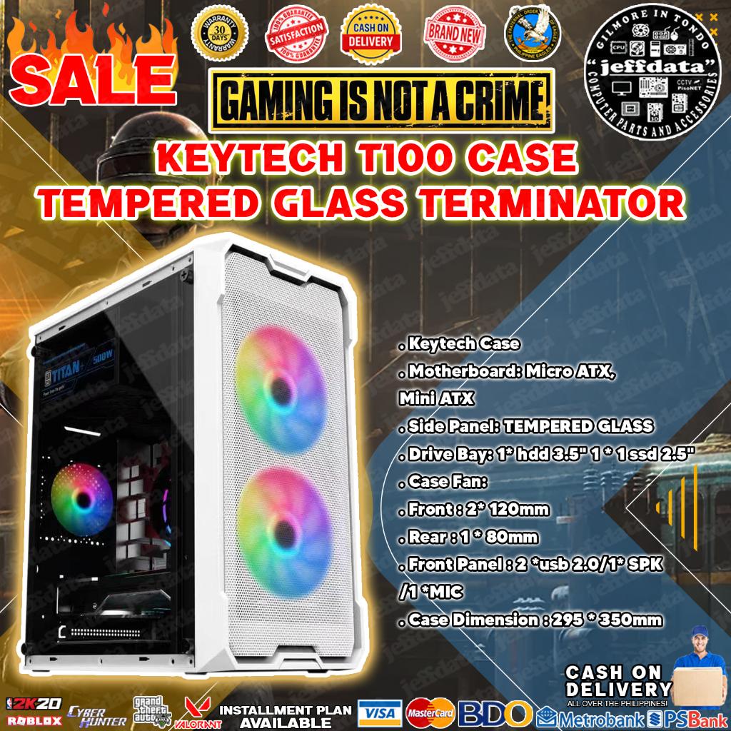 Keytech T100 Case Tempered Glass Terminator (jeffdata computers legit ...