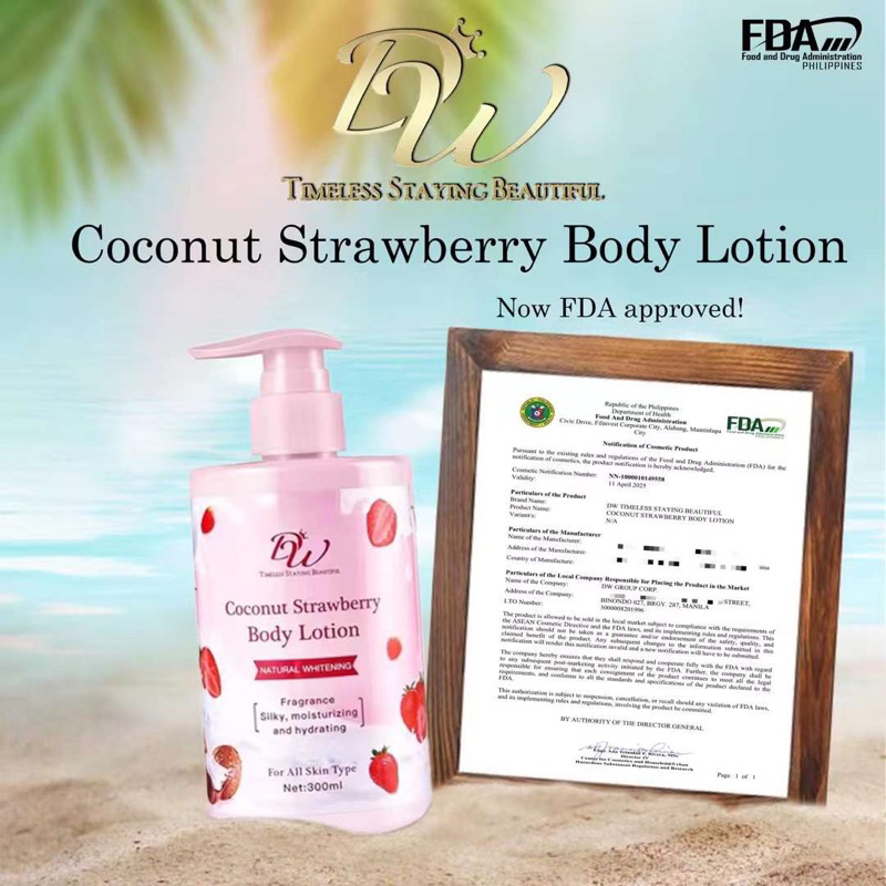 DW Body Moisturizing Whitening Brighten Lotion 300ml ( Cocoberry ...