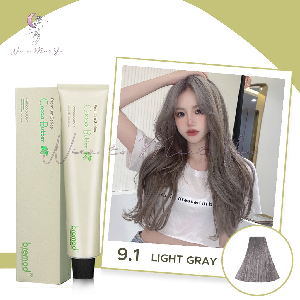BREMOD PREMIUM COCOA BUTTER HAIR COLOR 9.1 LIGHT GRAY (100ML) | Shopee ...