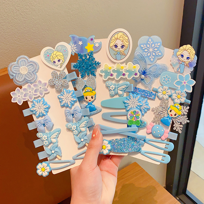 14pcs/Set Frozen Hair Clip Set Elsa Princess Bangs Hair Cute Princess ...