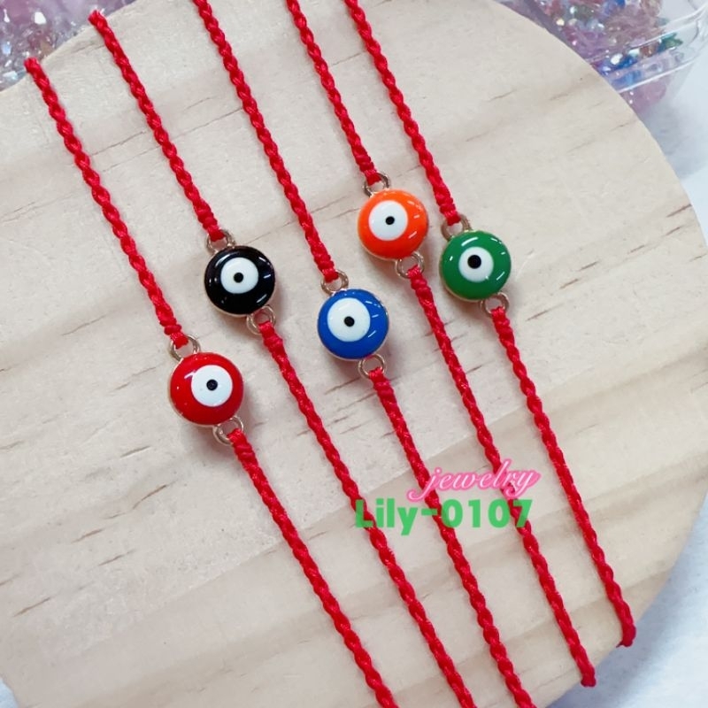 Devil's Eye & string and us10kgold loop design jewelry bracelet ...